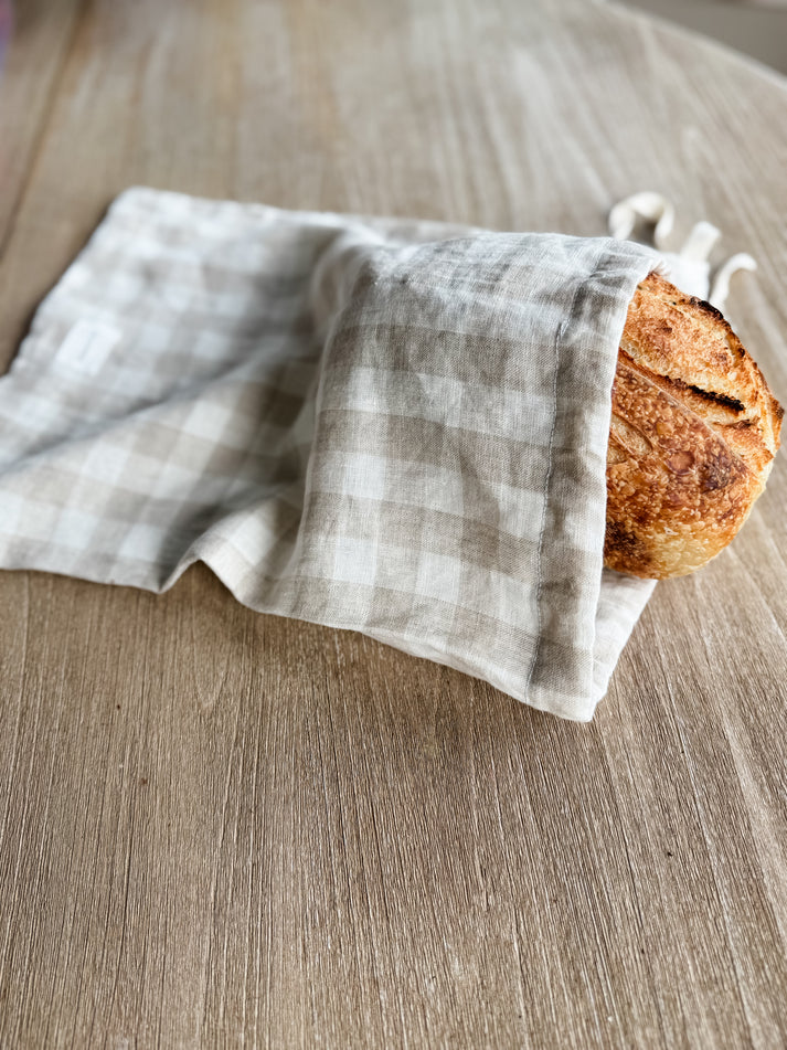 The Meadow Check Linen Bread Bag – Love Wildly Co.